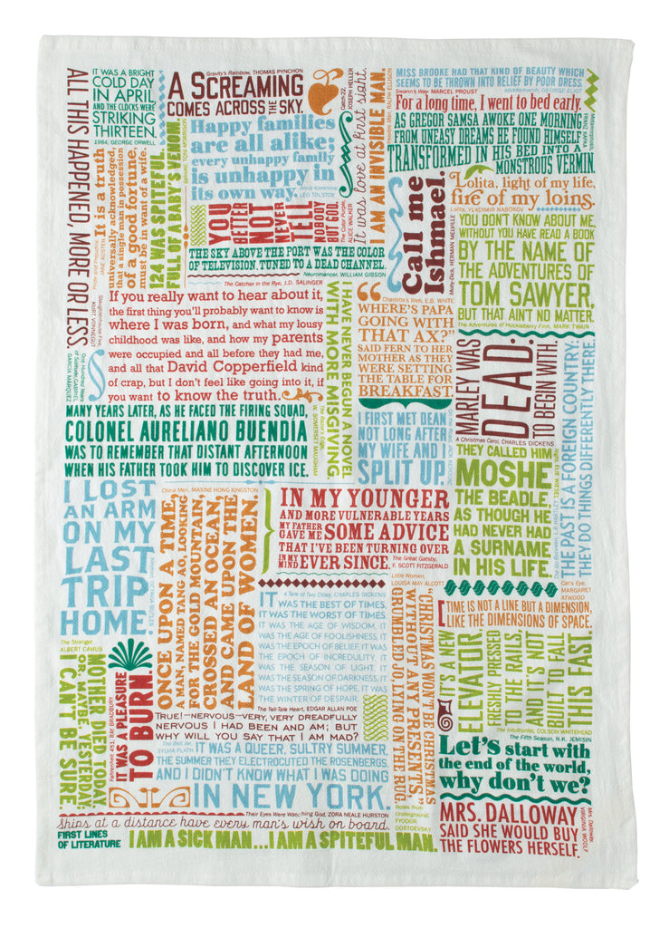 First Lines of Literature Dish Towel – The Unemployed Philosophers Guild